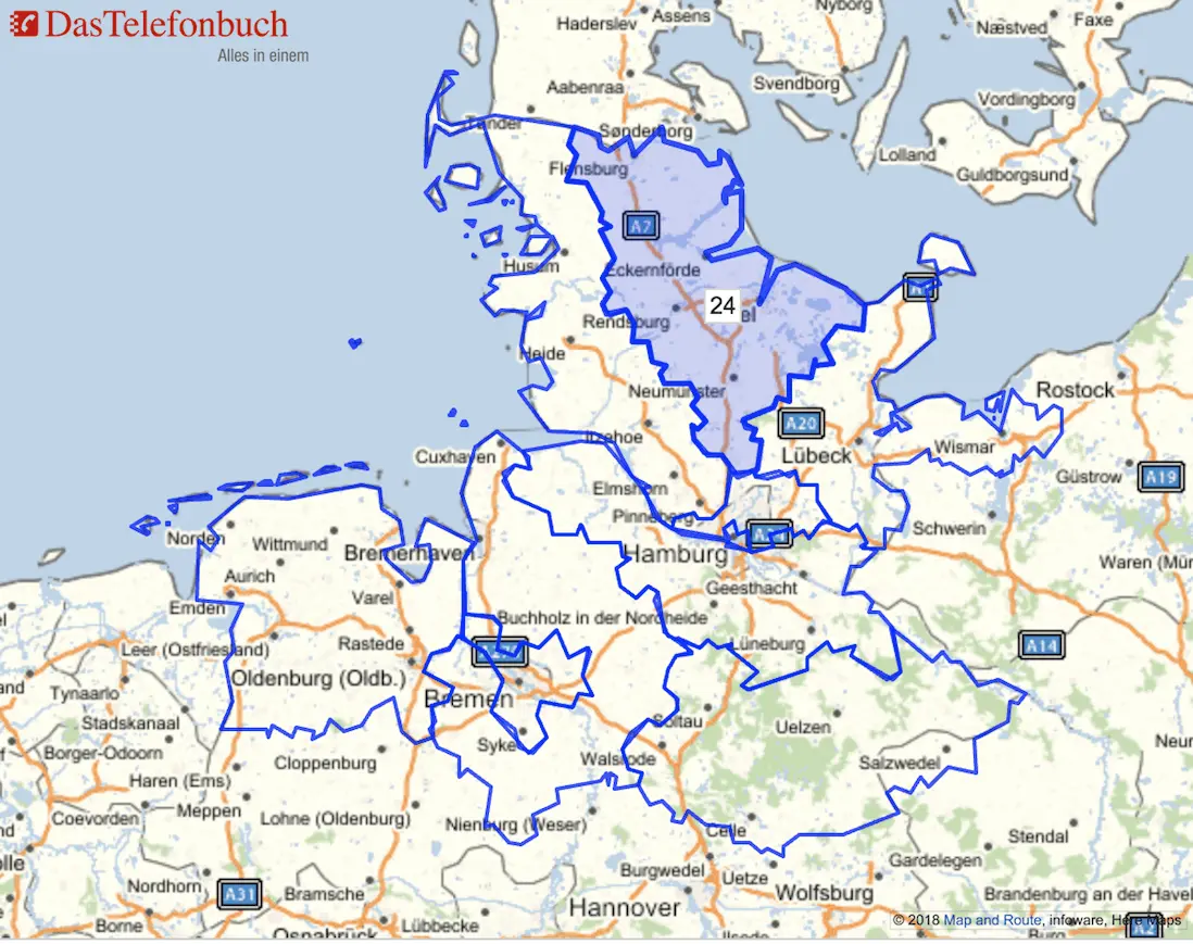 Postleitzahl 24: Übersicht aller Orte im PLZ-Gebiet 24